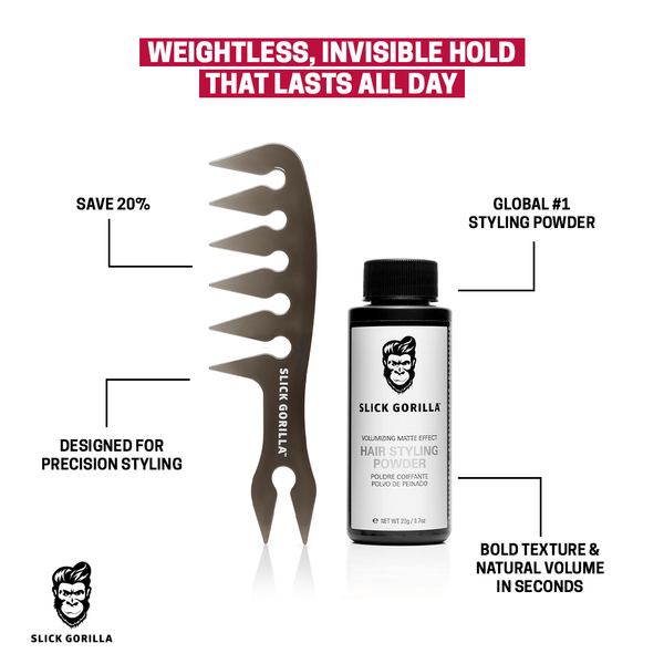 The Comb Set | Hair Powder & Texture Comb Set | Slick Gorilla