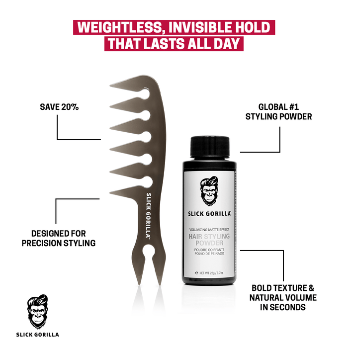 The Comb Set | Hair Powder & Texture Comb Set | Slick Gorilla